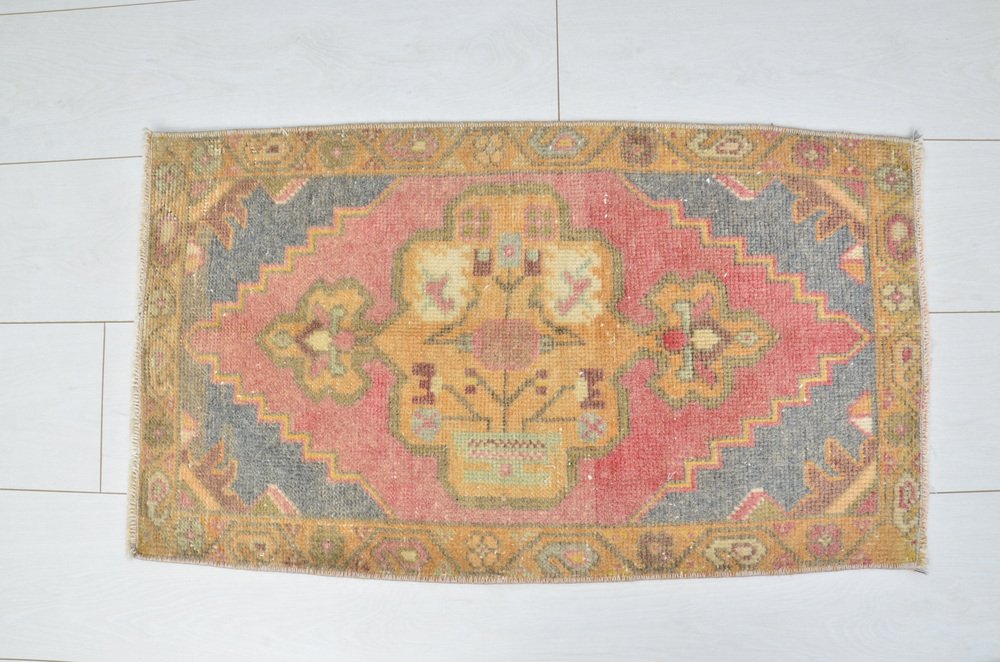 Handmade Mini Wool Rustic Rug for sale at Pamono