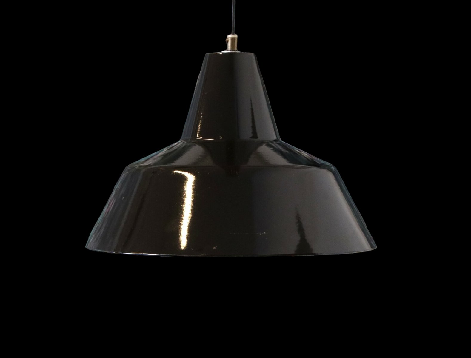 Workshop Ceiling Lamp in Black Enamelled Metal by Louis Poulsen, 1960s ...