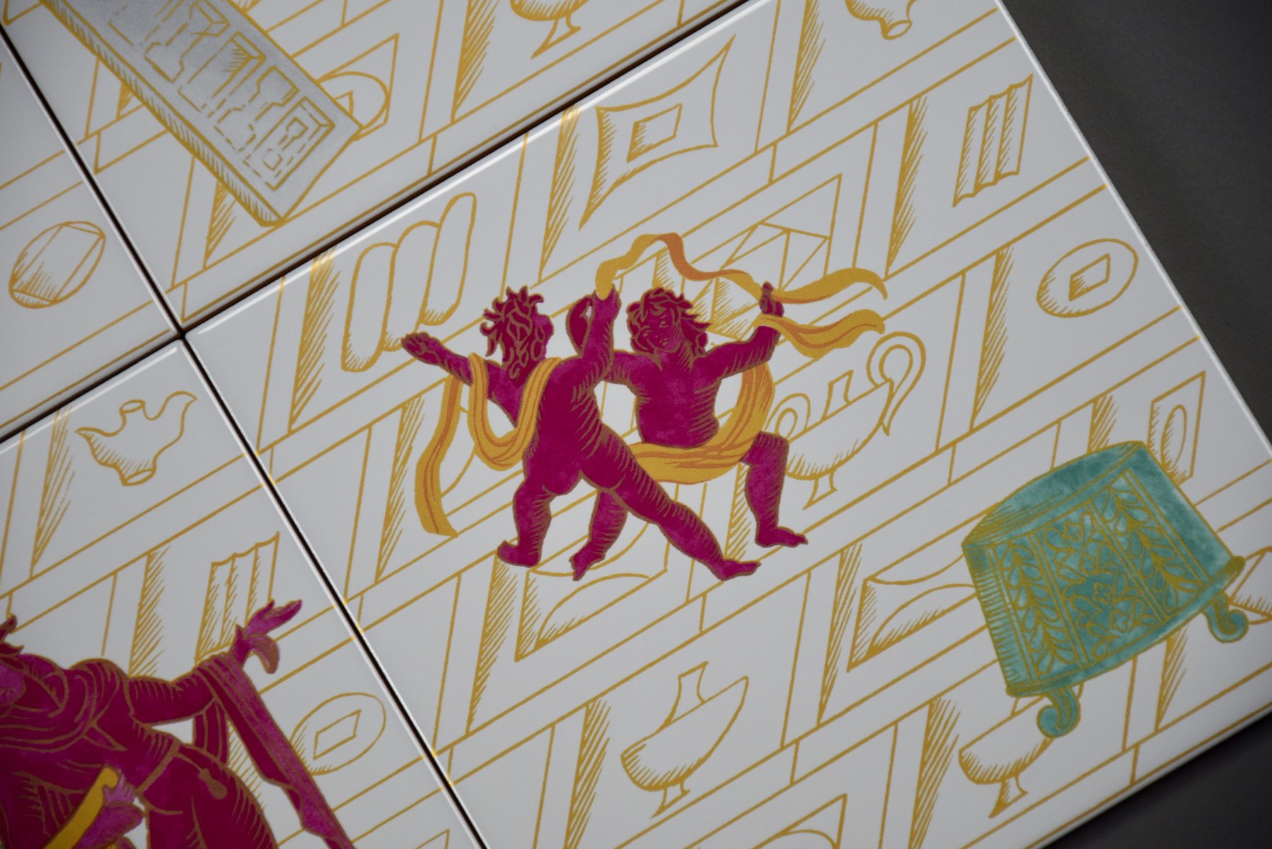 Piastrelle in ceramica di Gio Ponti, 1980, set di 8 in vendita su Pamono