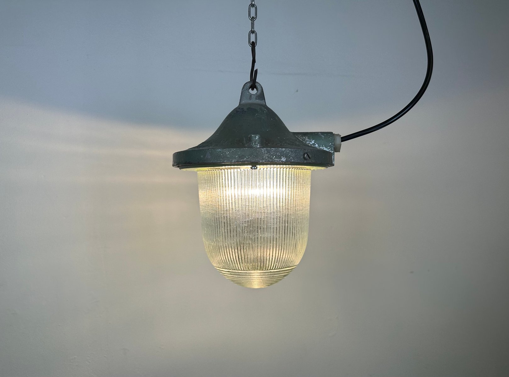 Industrial Green Bunker Ceiling Light from Polam Gdansk, 1960s for sale ...