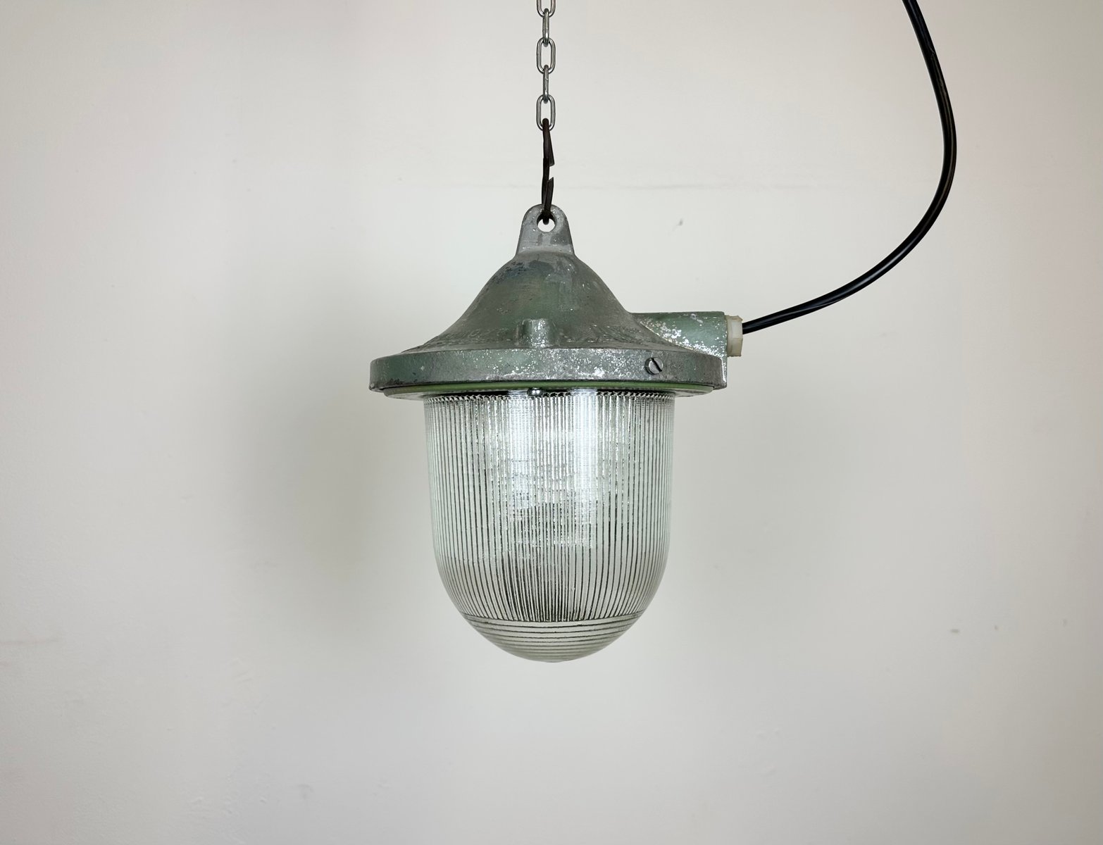 Industrial Green Bunker Ceiling Light from Polam Gdansk, 1960s for sale ...