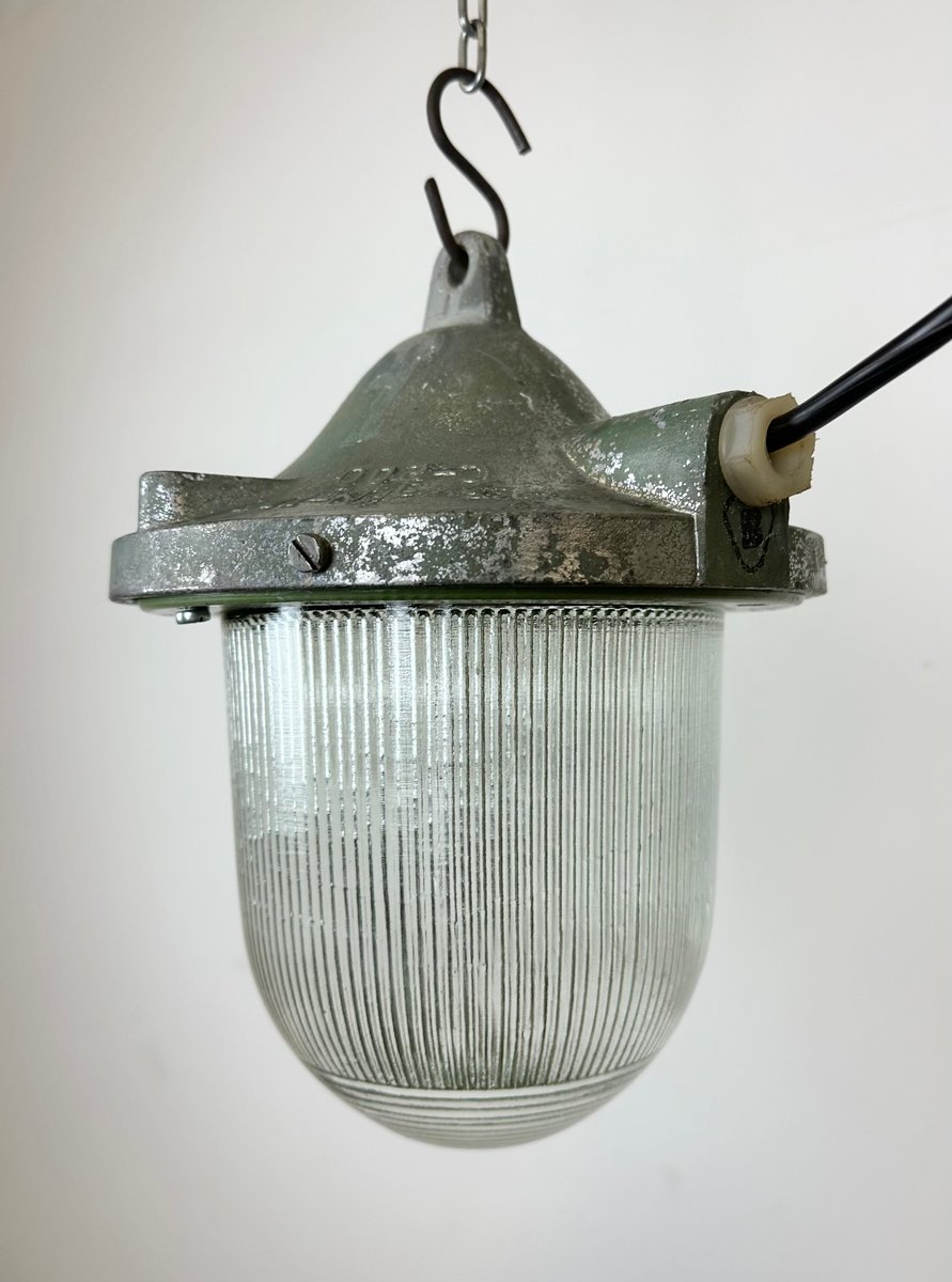 Industrial Green Bunker Ceiling Light from Polam Gdansk, 1960s for sale ...