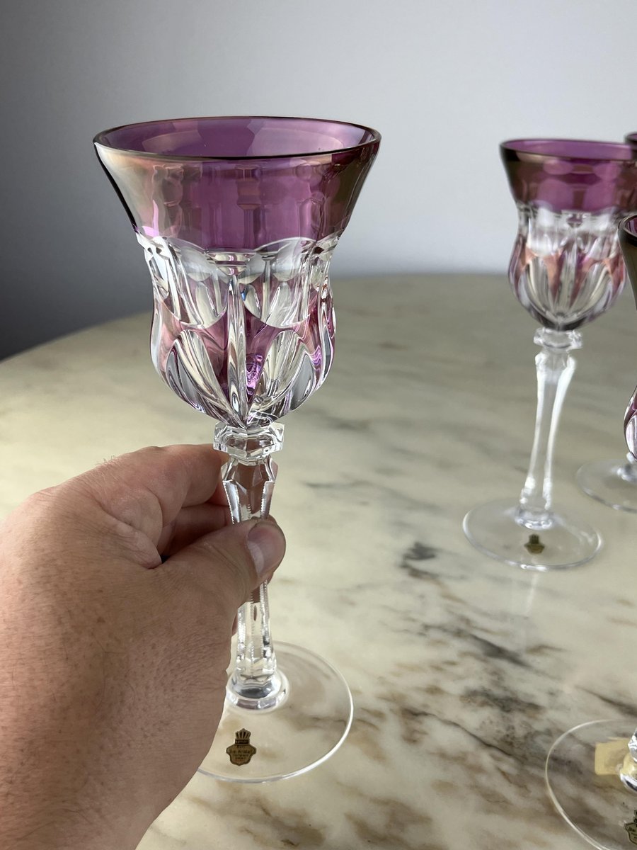 Vintage Lead Crystal Glasses, 1980s, Set of 6 for sale at Pamono