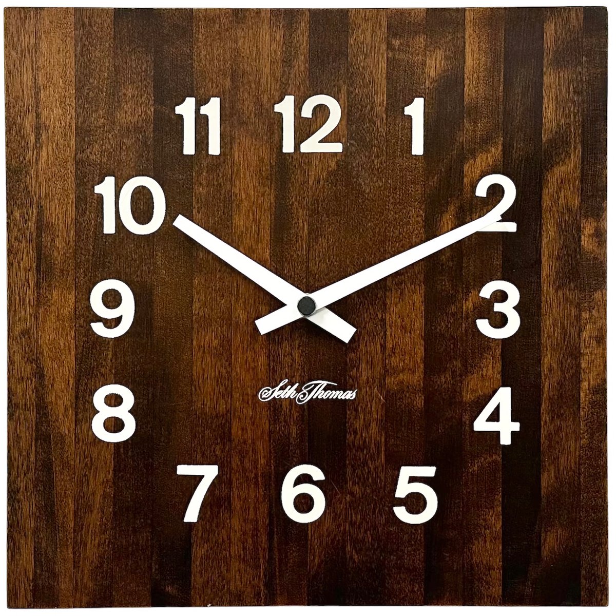 Vintage Brown Wooden Wall Clock from Seth Thomas, 1980s for sale at Pamono