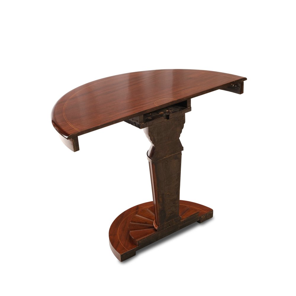 Demi Lune Heading Moon Table in Mahogany, 1900s for sale at Pamono