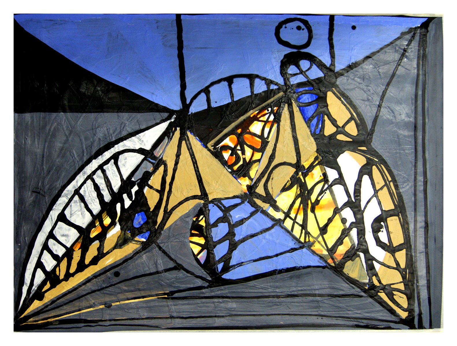 Mathias Wunderlich, Fossilien, 2020, Acryl auf Papier bei Pamono kaufen