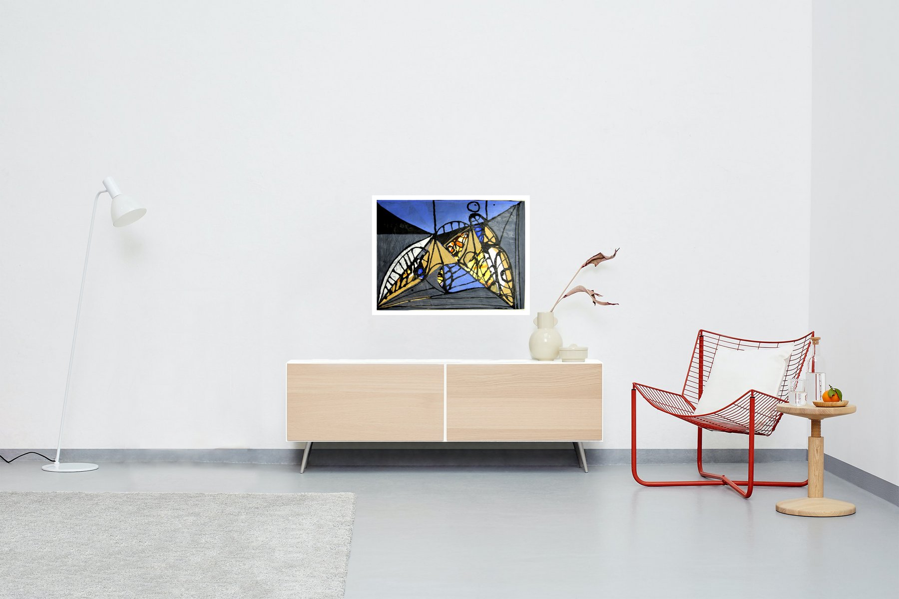 Mathias Wunderlich, Fossilien, 2020, Acryl auf Papier bei Pamono kaufen