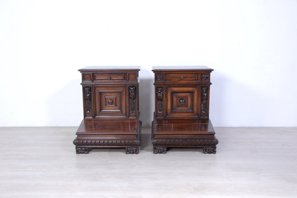 Antique Bedside Tables, Early 1900s, Set of 2 for sale at Pamono