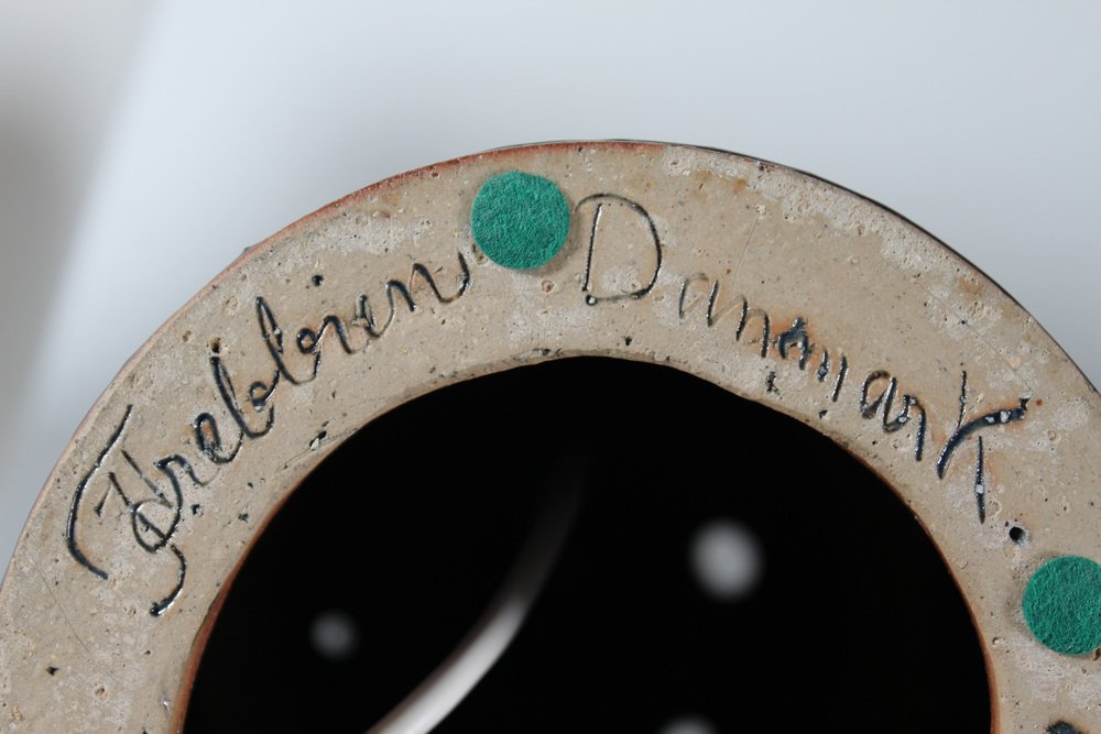 Large Danish Sculptural Blue Ceramic Table Lamp by Jytte Trebbien ...