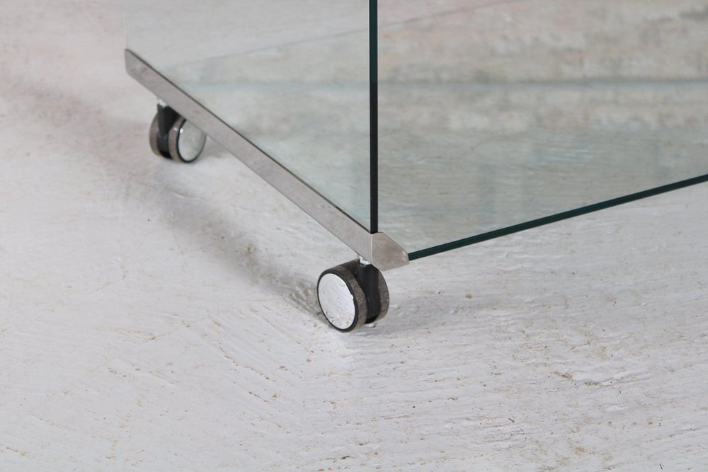 Couchtisch aus Chrom & Glas, von Pierangelo Galotti für Galotti ...