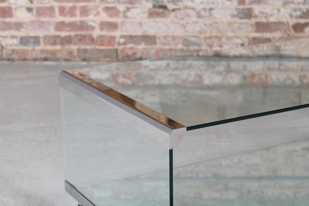 Couchtisch aus Chrom & Glas, von Pierangelo Galotti für Galotti ...