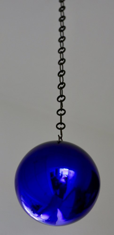 Large Deep Blue Mercury Ball with Chain for sale at Pamono