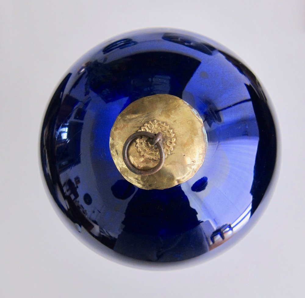 Large Deep Blue Mercury Ball with Chain for sale at Pamono