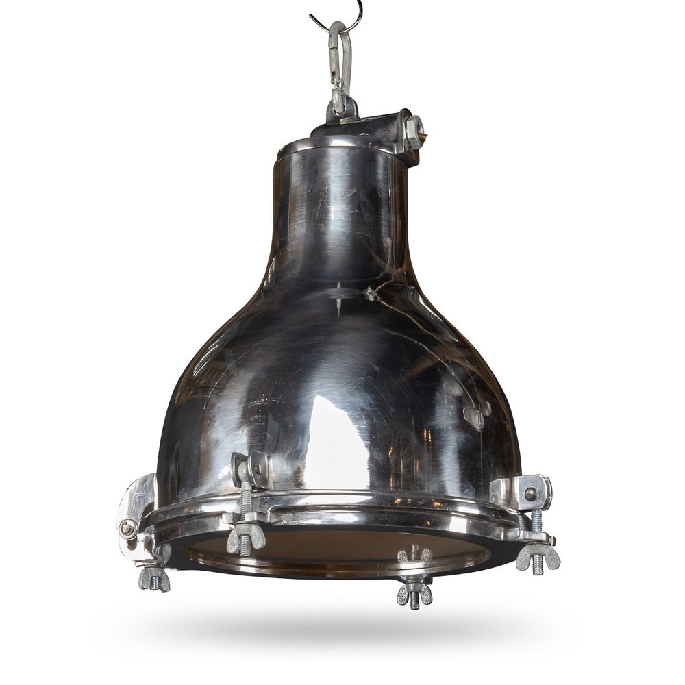 Vintage Danish Polished Aluminium Cargo Ship Light, 1960 for sale at Pamono