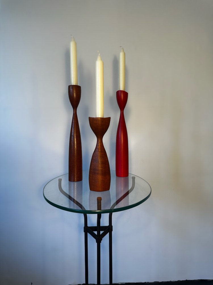 Mid-Century Swedish Red Candleholder by Master Craftsman Rude Osolnik ...