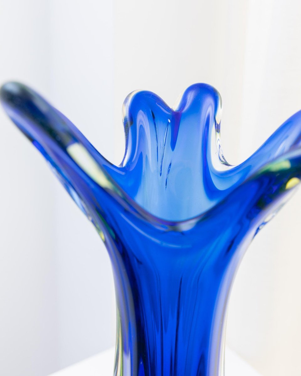 Glass Vase by Fratelli Toso for MCM, Italy, 1970s for sale at Pamono