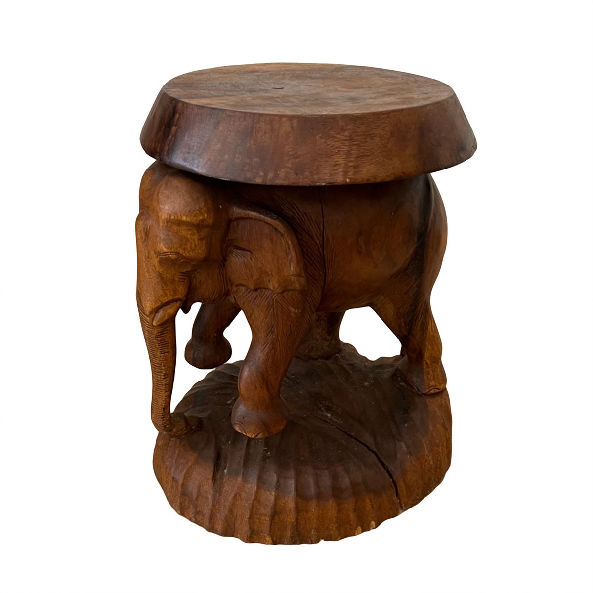Elephant Table in Carved Wood, 1950s for sale at Pamono