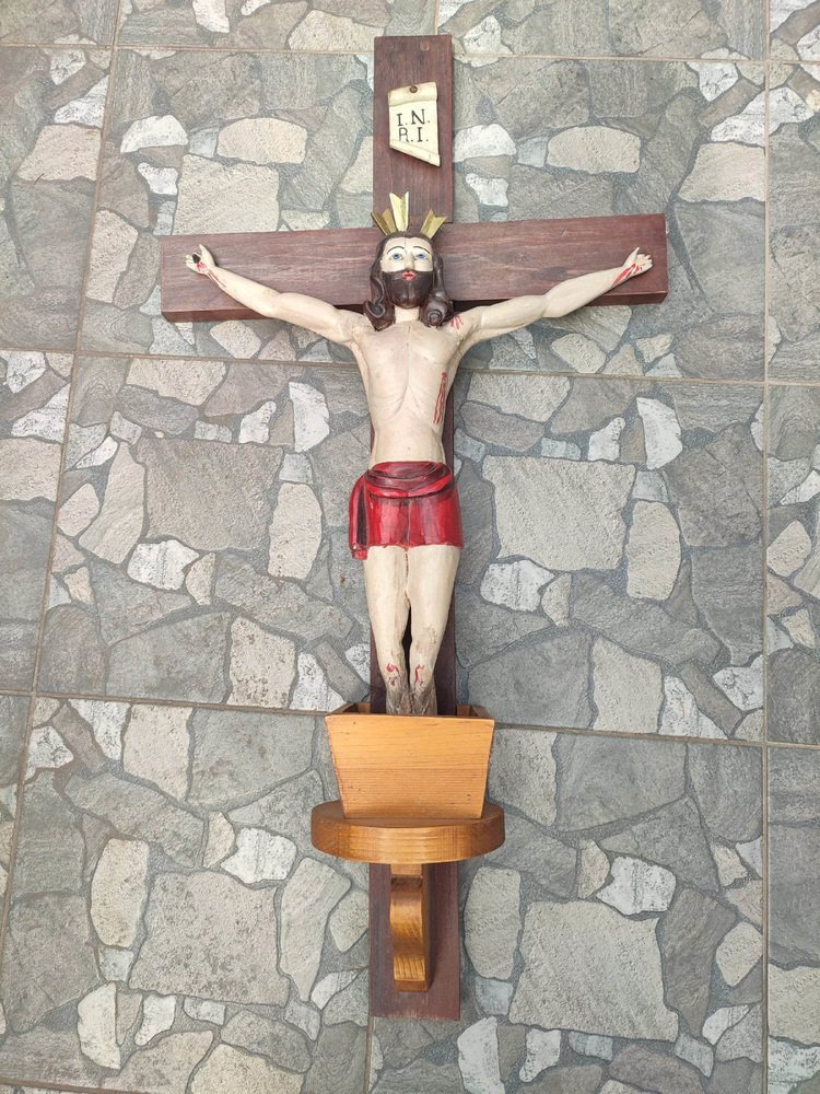 Art Deco Wooden Cross of Lord Jesus, 1920s for sale at Pamono