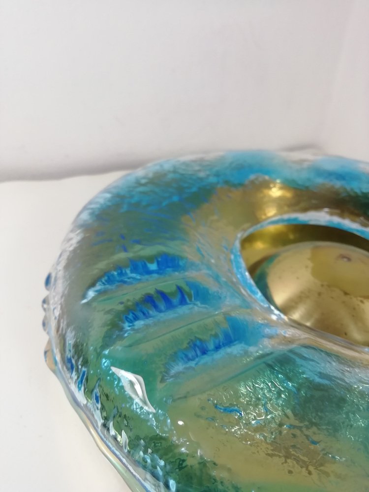 Vintage Ashtray in Murano Glass and Brass, 1970s for sale at Pamono