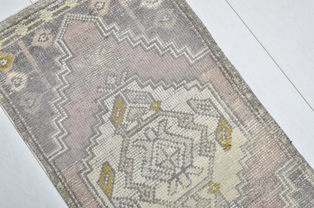 Small Vintage Rustic Floor Rug for sale at Pamono