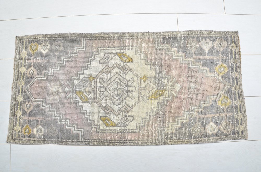 Small Vintage Rustic Floor Rug for sale at Pamono
