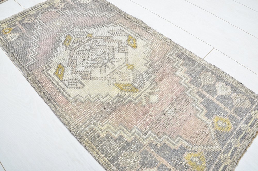 Small Vintage Rustic Floor Rug for sale at Pamono