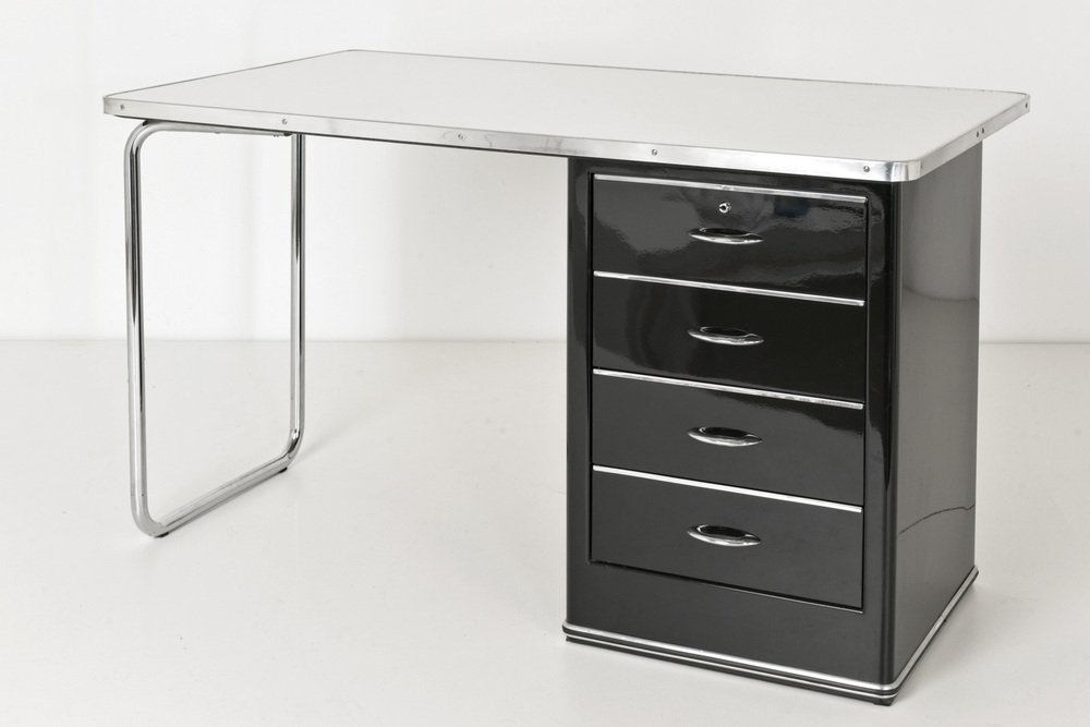 German Desk in Tubular Steel from Hansen Berlin, 1950 for sale at Pamono