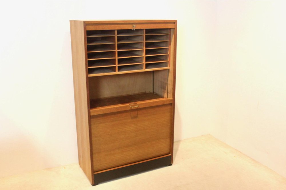 Dutch Library Office Storage Cabinet with Sliding Door for sale at Pamono