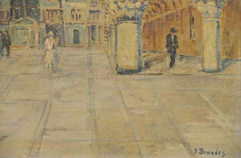 Georg Brandes, View of St. Mark's Square..., Oil Painting, Early 20th ...