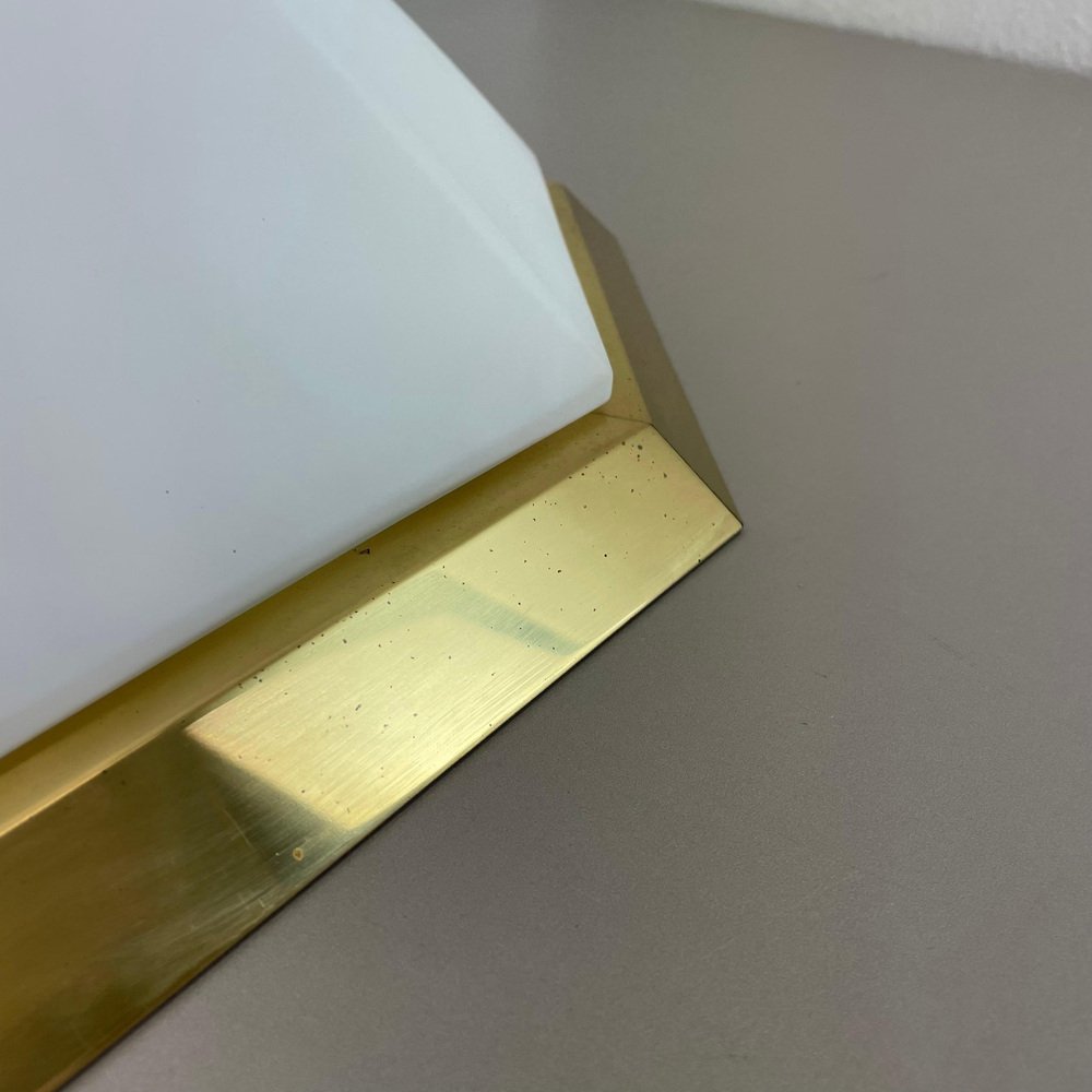 Glass and Brass Flushmount Diamond Ceiling Wall Light from Glashütte ...