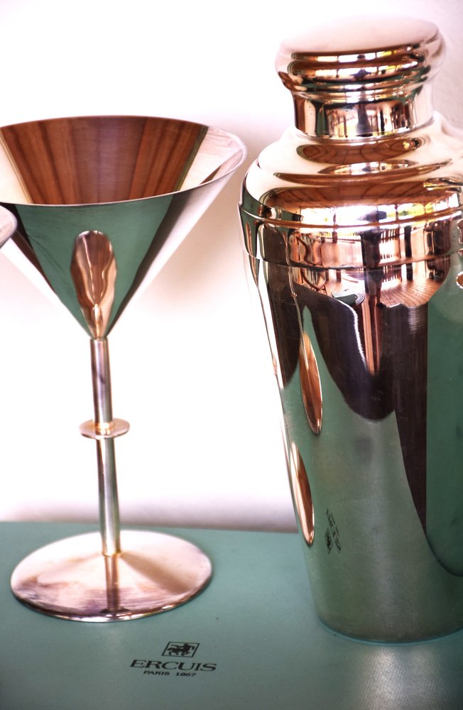 Silver Metal Cocktail Service from Ercuis House, 1990s for sale at Pamono