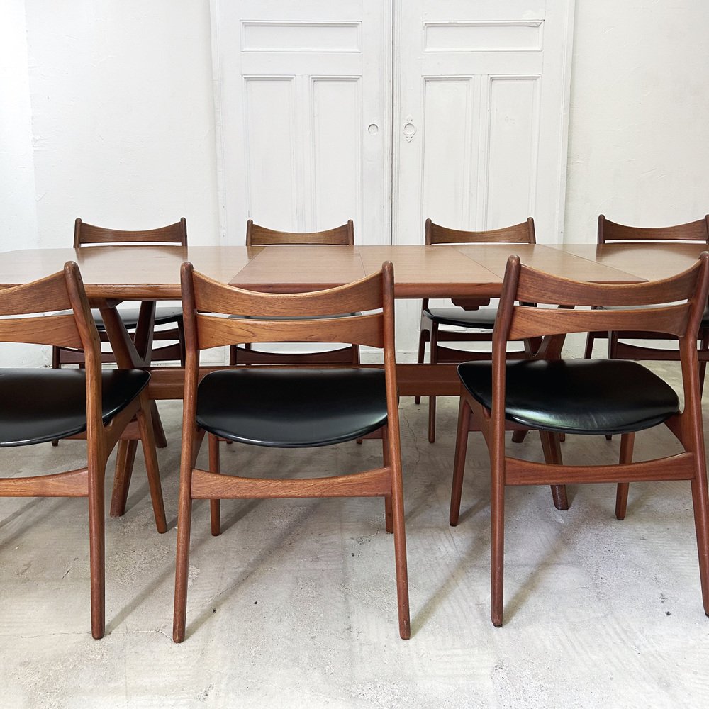 Dining Chairs by Eric Buch, Denmark, 1960s, Set of 7 for sale at Pamono