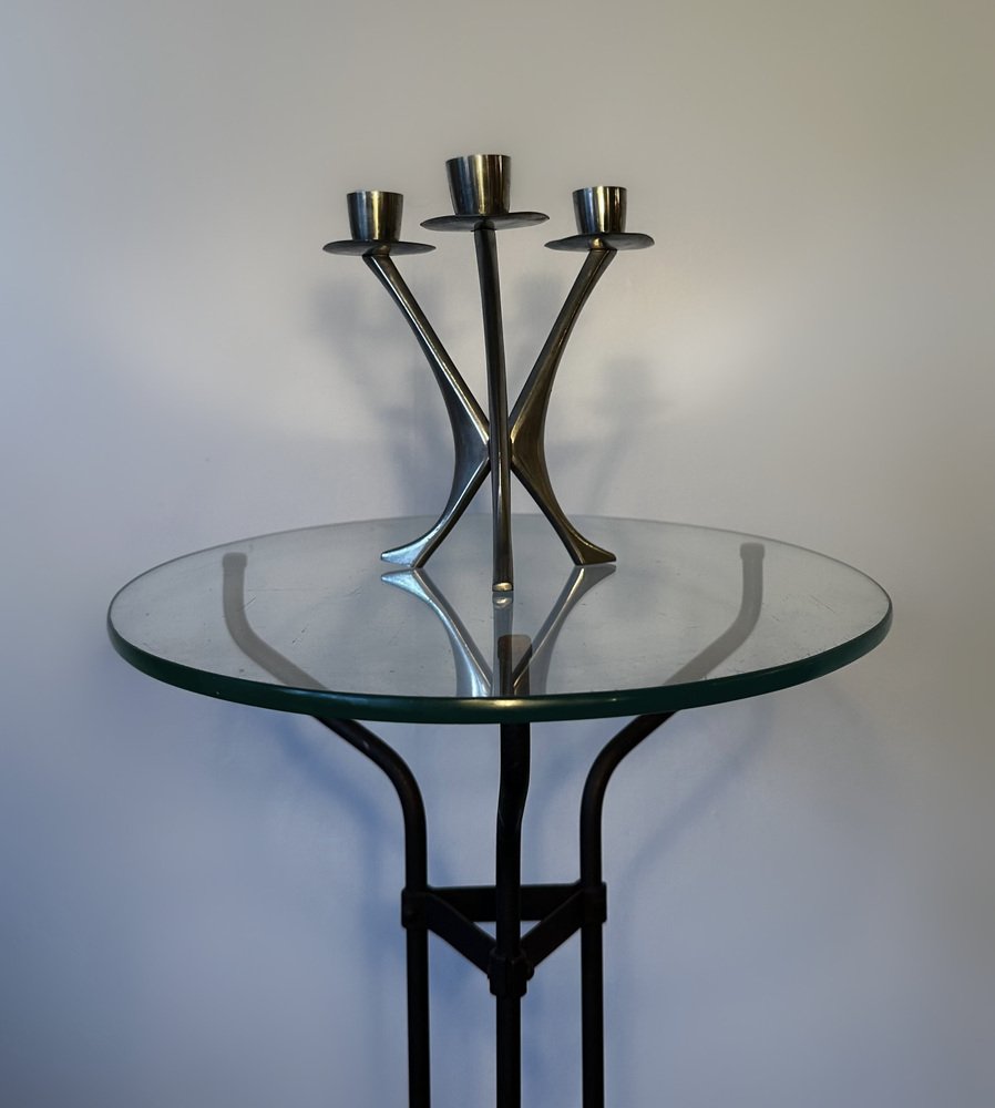 Modern Triple Candelabra in Pewter from Brodrene Mylius, Norway, 1956 ...