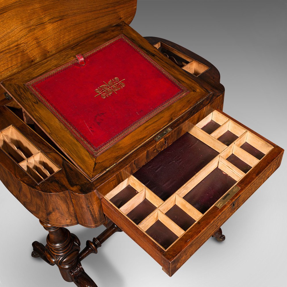 English Victorian Ladies Work Table in Walnut from Waring & Gillow ...