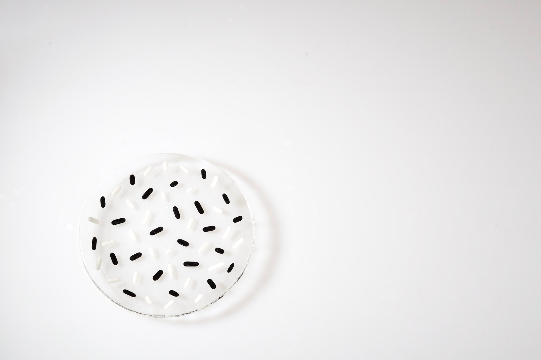 Bullseye Glass Plate by Hilla Shamia with Black & White Pattern for ...