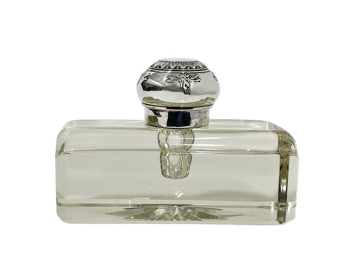 Art Nouveau German Crystal with Silver Cap Inkwell, 1890s for sale at ...