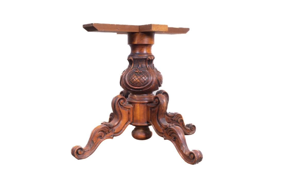 Carved Wooden Table Base for sale at Pamono