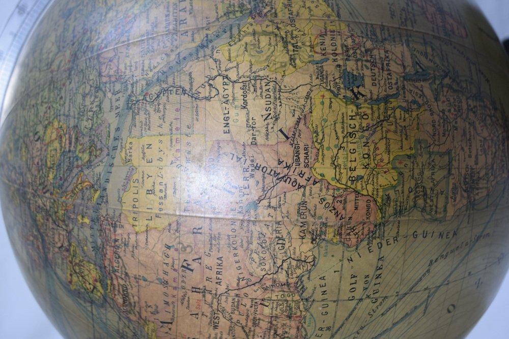 Illuminated Columbus Earth Globe in Glass Wirtschafts, 1930s for sale ...