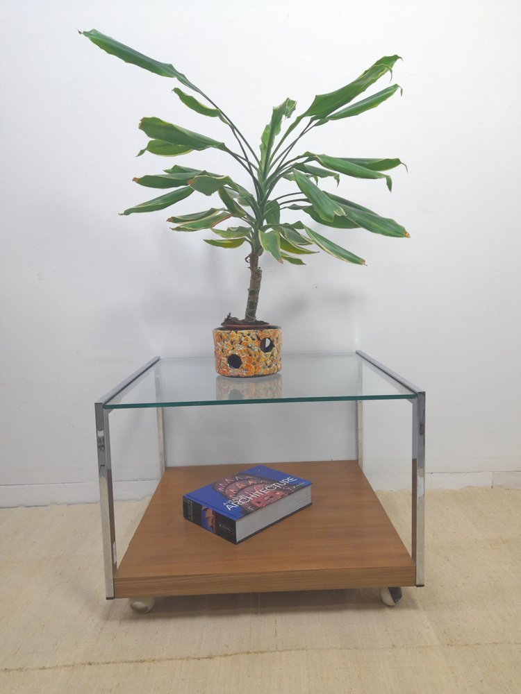 Vintage Design Rolling Coffee Table, 1970s for sale at Pamono