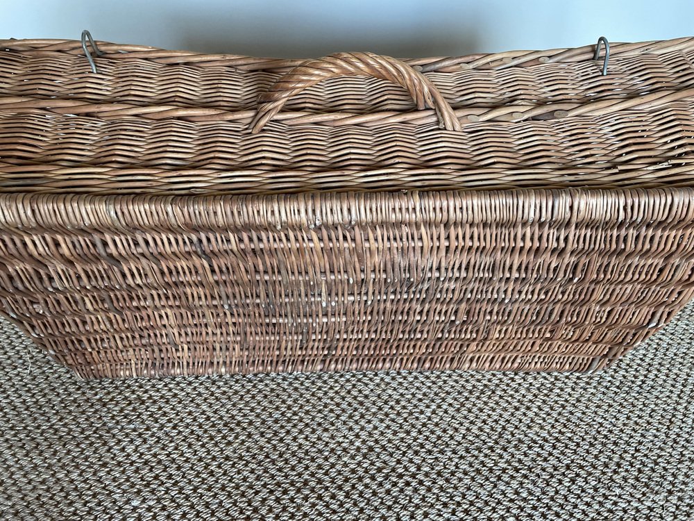 Vintage Brown Wicker Suitcase for sale at Pamono