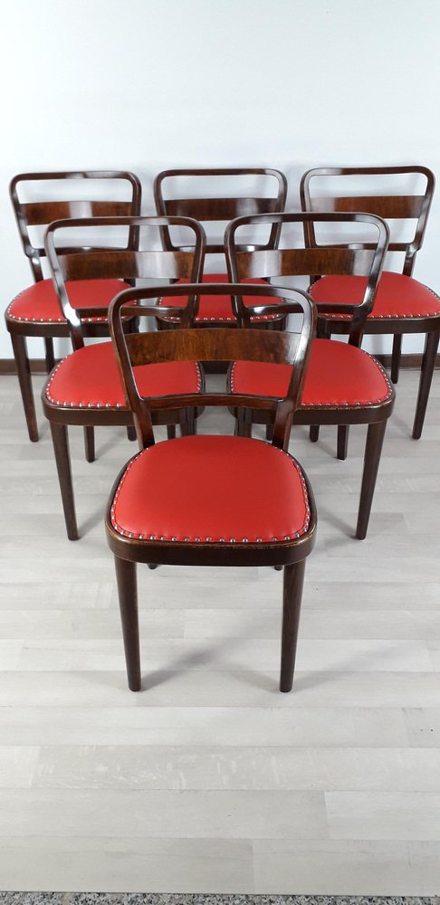 Art Deco Stühle von Michael Thonet für Thonet, 1940, 6er Set bei Pamono ...