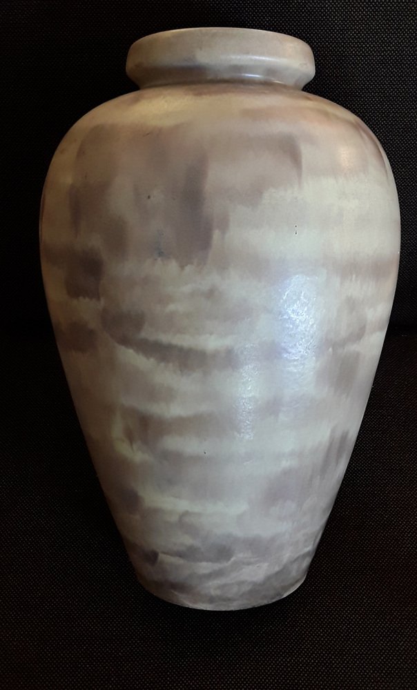 Large Vintage Germans-Plated Ceramic Vase with Beige-Brown Glaze from ...