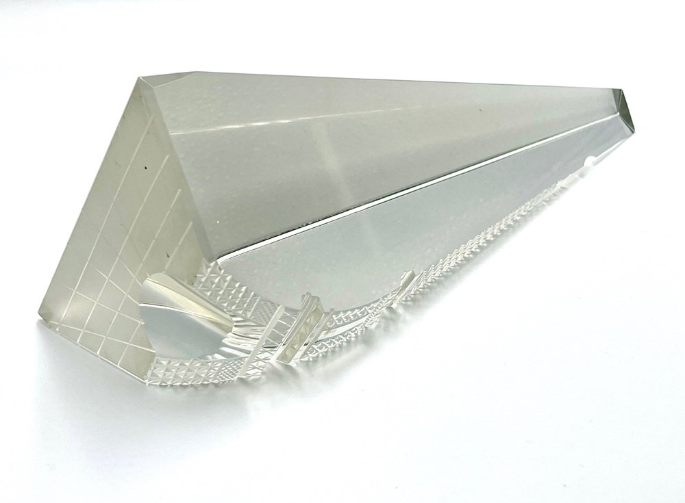 Lead Crystal Glass Obelisk with Eifell Tower from Desna, Czech Republic ...