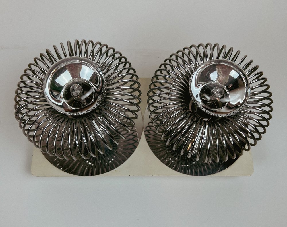 Wall Spring Lamps by Philippe Rogier for Gallery Oxar, 1970s, Set of 2 ...