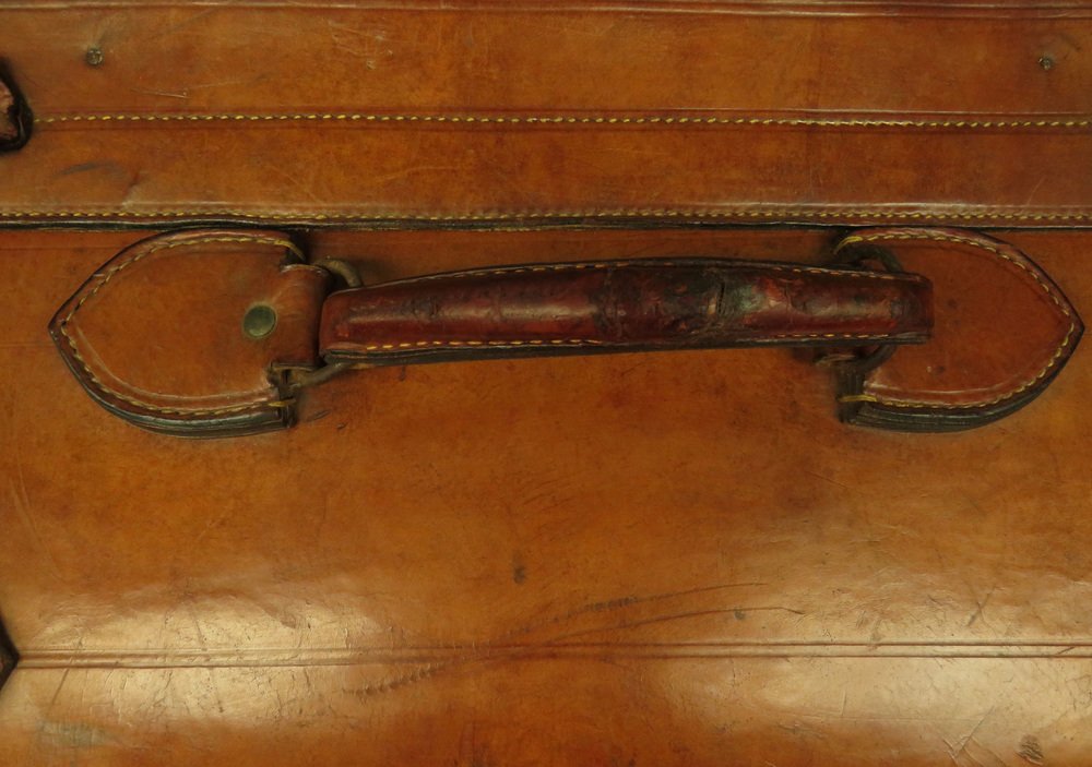 Valise Extensible Portmanteau Antique en Cuir, 1890s en vente sur Pamono