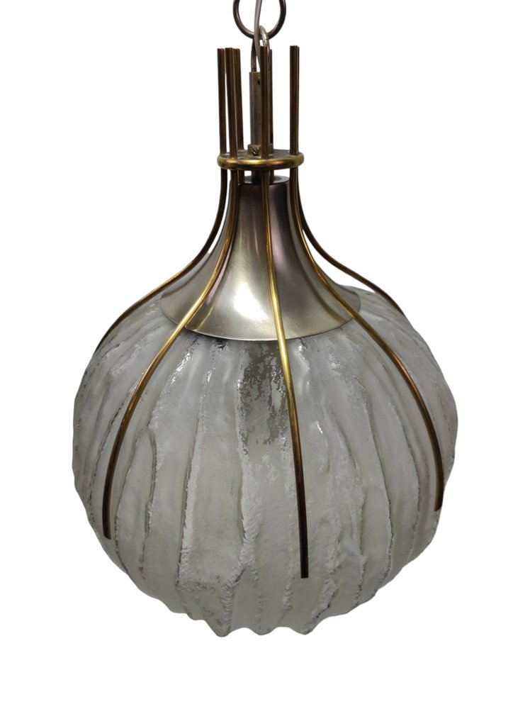 Glass Esperia Hanging Lamp by Angelo Brotto, 1950s for sale at Pamono