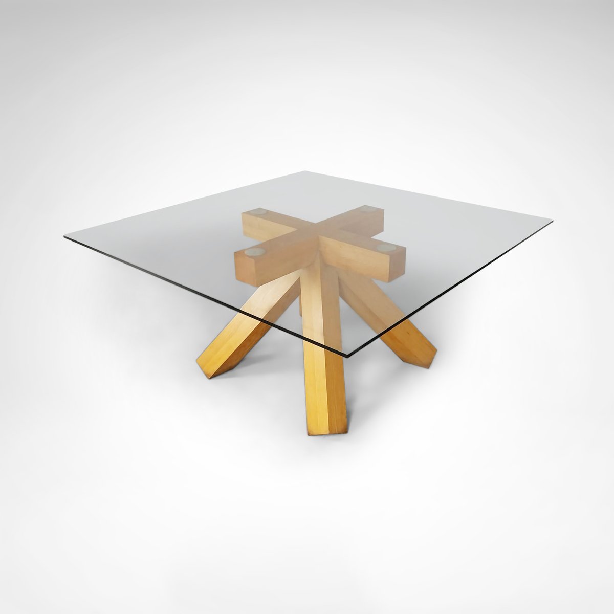 La Corte Dining Table in Walnut and Glass by Mario Bellini for Cassina ...