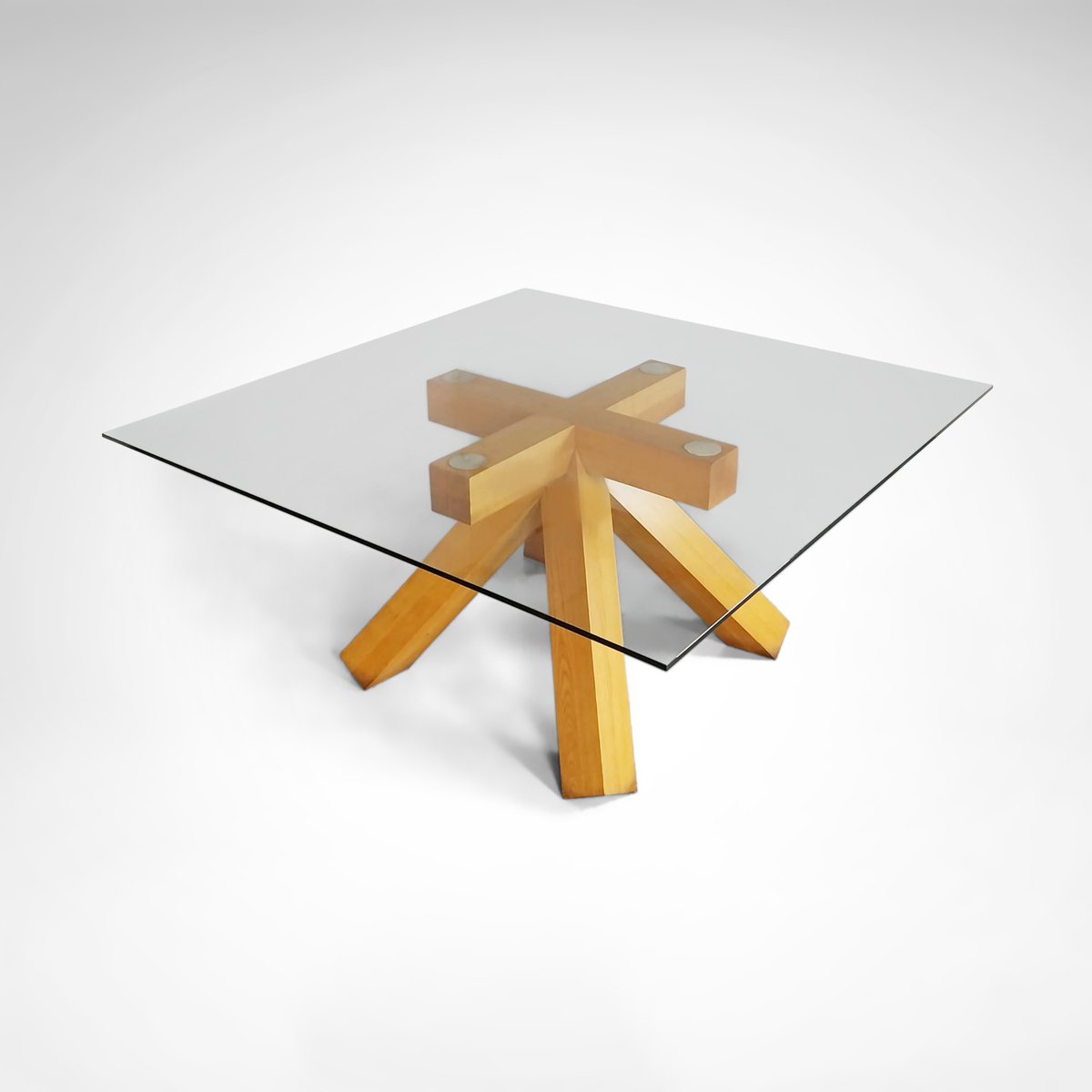 La Corte Dining Table in Walnut and Glass by Mario Bellini for Cassina ...