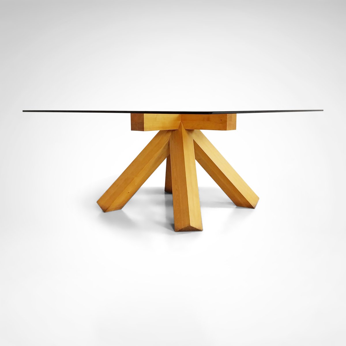 La Corte Dining Table in Walnut and Glass by Mario Bellini for Cassina ...