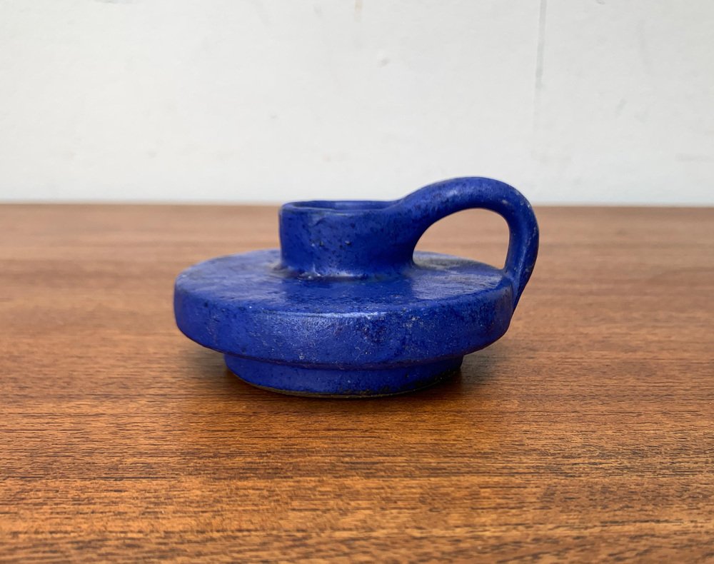 Mid-Century German Minimalist Cobalt Blue Candle Holder from Hartwig ...